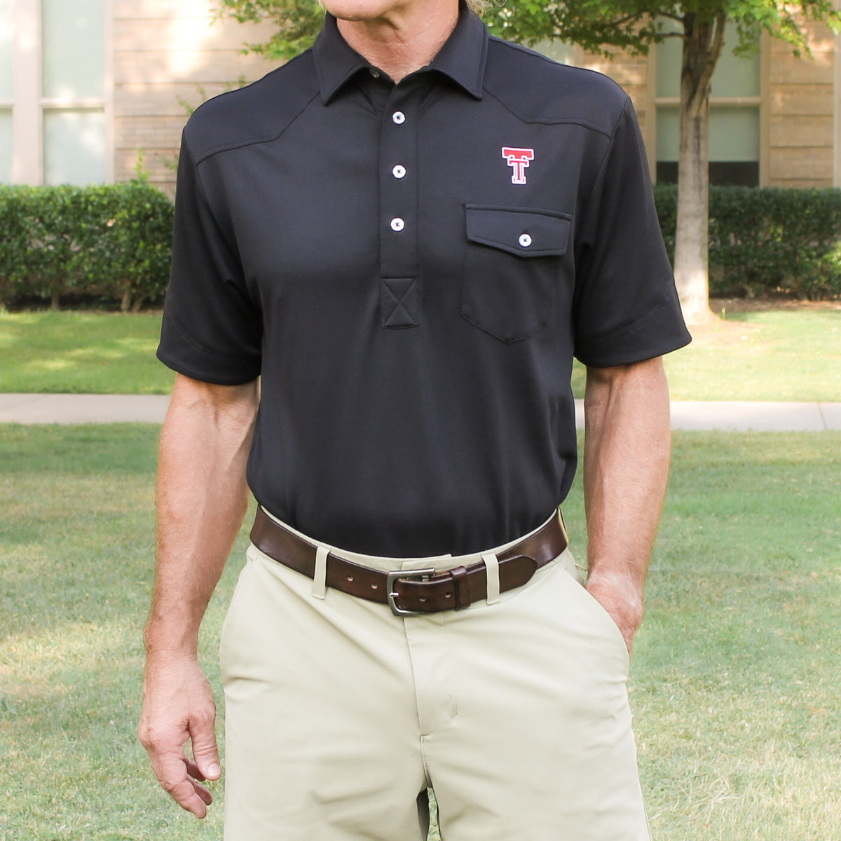 1963 Texas Tech Classic Western Polo | Red & West